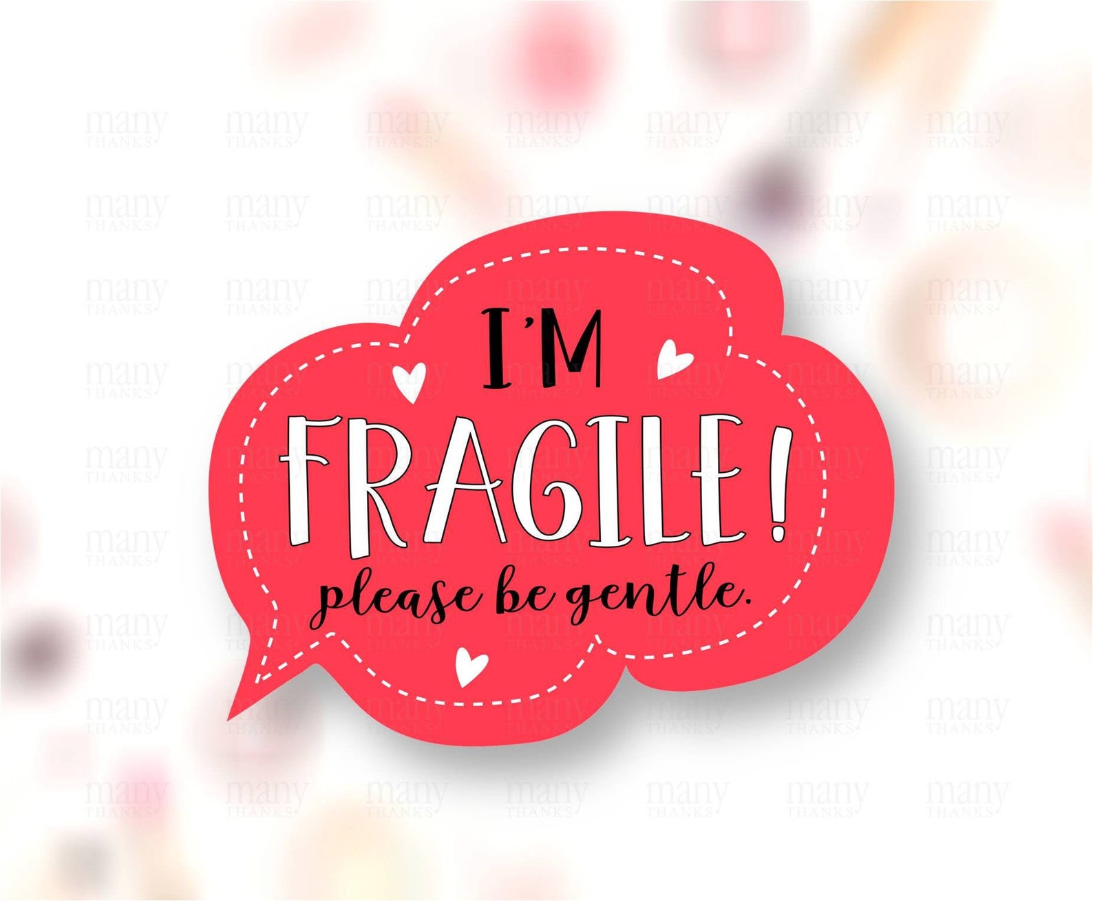 I'm Fragile Sticker PNG, Do Not Bend, Handle With Care Labels for Small ...