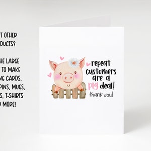 Repeat Customers Sticker Download PNG, Funny Pig Pun Small Business ...