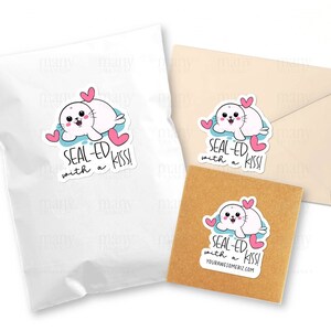 Sealed With a Kiss Sticker PNG, Small Business Happy Mail Label, Cute ...