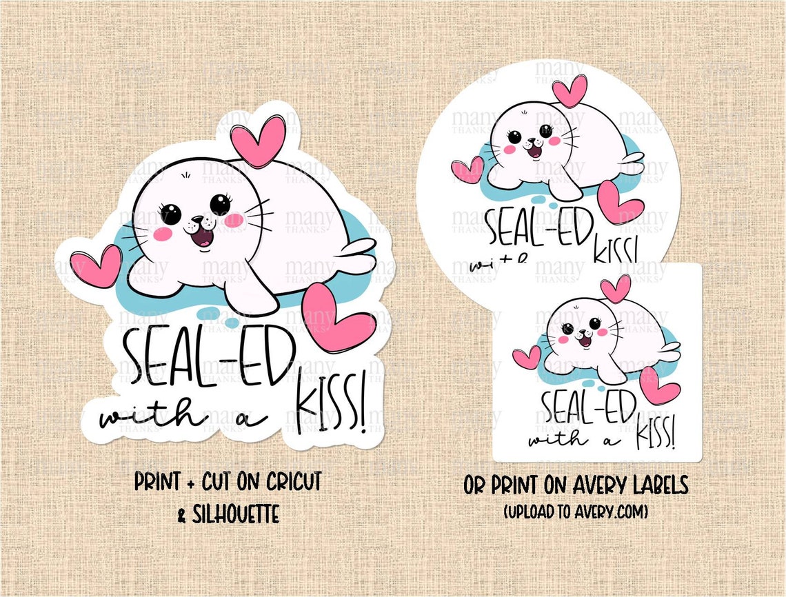 Sealed With a Kiss Sticker PNG Small Business Happy Mail - Etsy