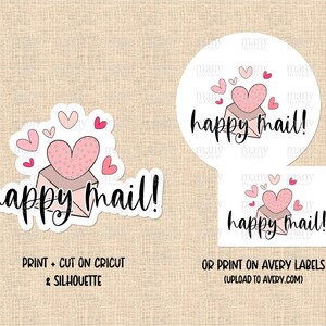 Happy Mail Sticker PNG, Envelope Hearts Small Business Labels, Cute ...