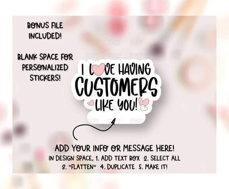 I Love Customers Like You Sticker PNG Small Business Happy | Etsy
