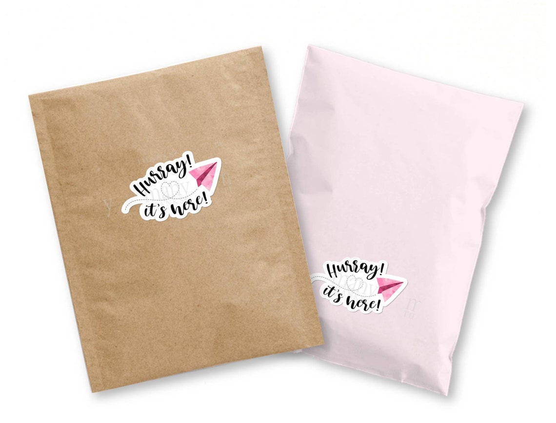 Hurray It's Here Sticker PNG Pink Paper Airplane for - Etsy