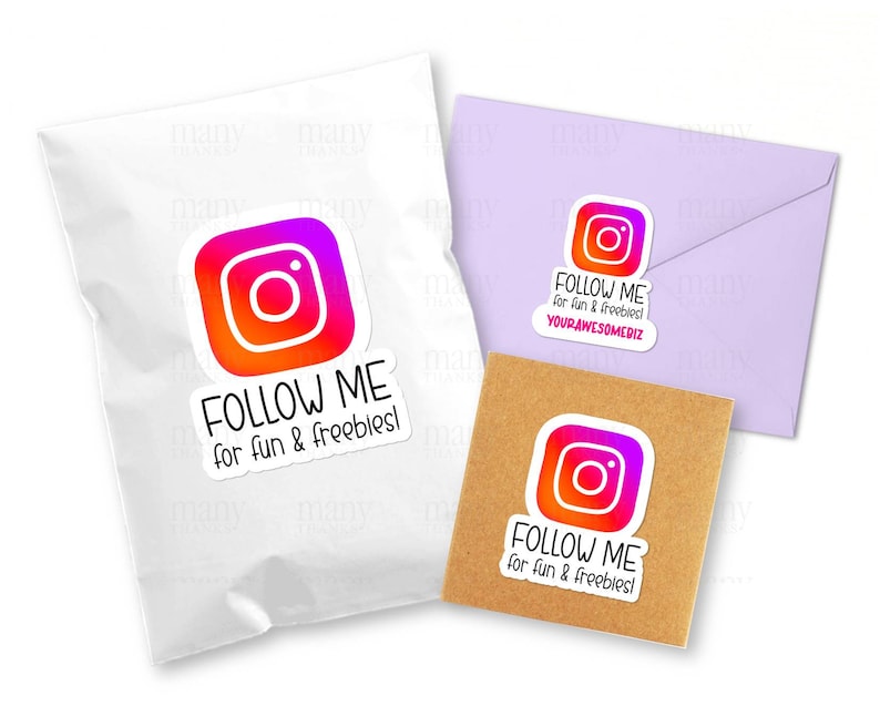 Follow Me Instagram Sticker PNG Personalized Social Media - Etsy