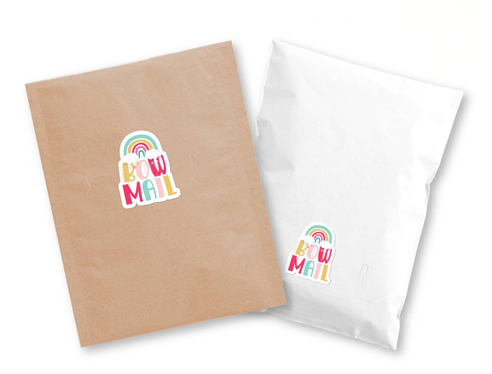 Bow Mail Sticker PNG Boho Rainbow Image for Small Business | Etsy