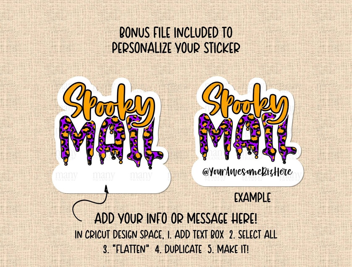Spooky Mail Halloween Sticker Download PNG Purple Leopard | Etsy