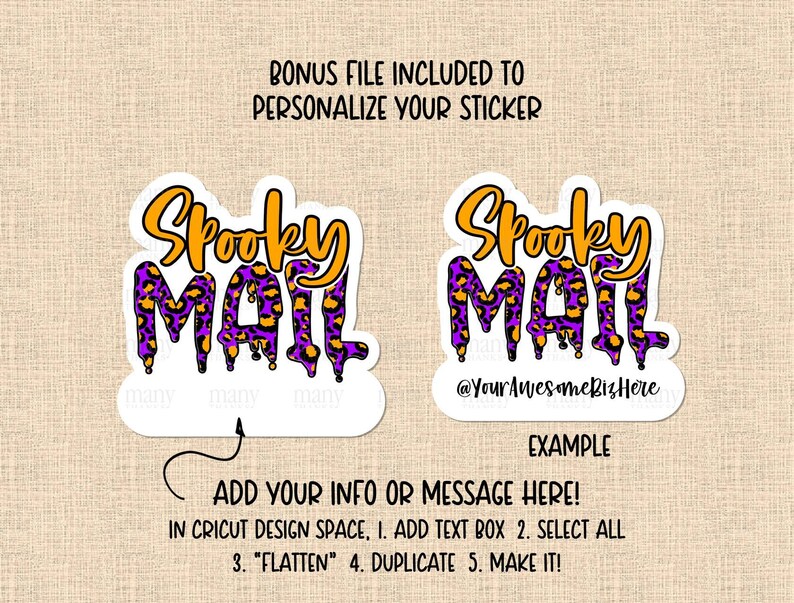Spooky Mail Halloween Sticker Download PNG Purple Leopard | Etsy
