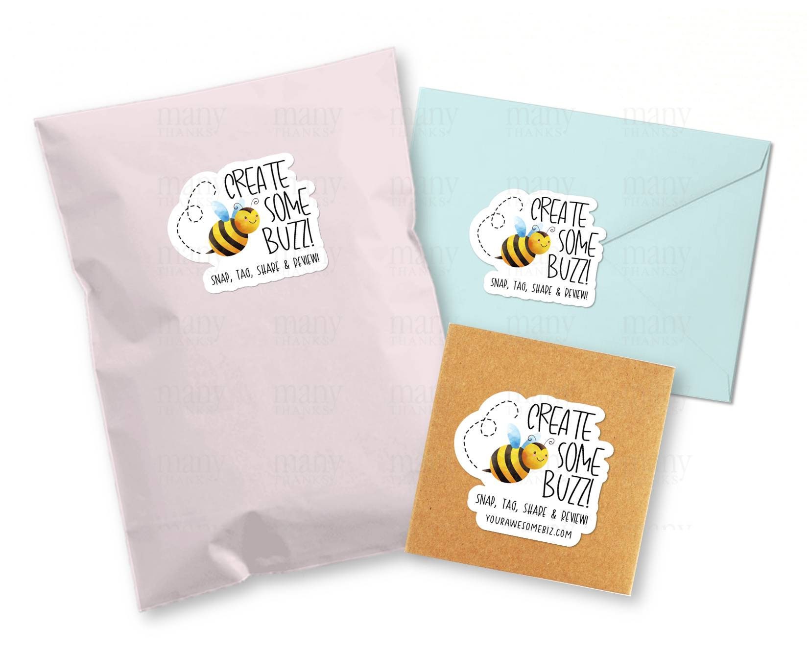 Create Some Buzz Sticker PNG Leave a Review Thank You Shop - Etsy