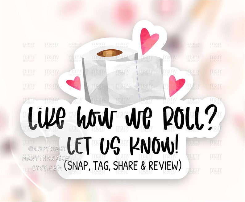 Leave Review Sticker PNG Funny Toilet Paper Small Business - Etsy