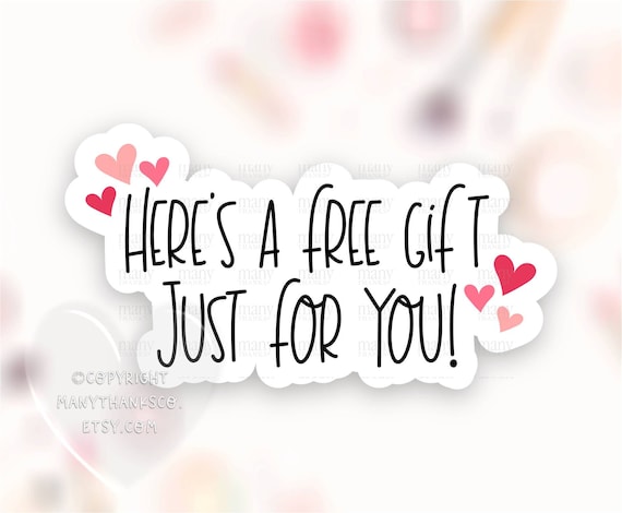 Free Gift Sticker PNG Hearts Small Business Happy Mail | Etsy