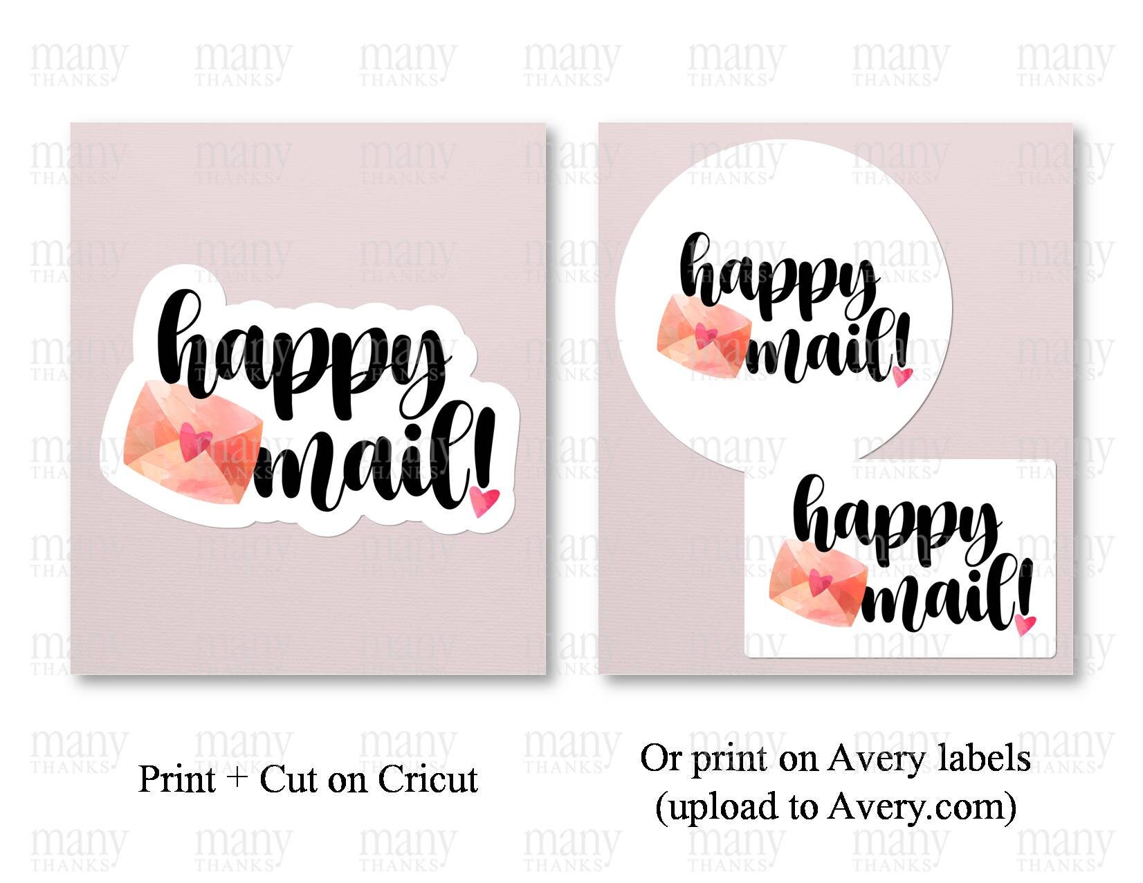 Happy Mail Sticker PNG Hearts Envelope Small Business Labels - Etsy