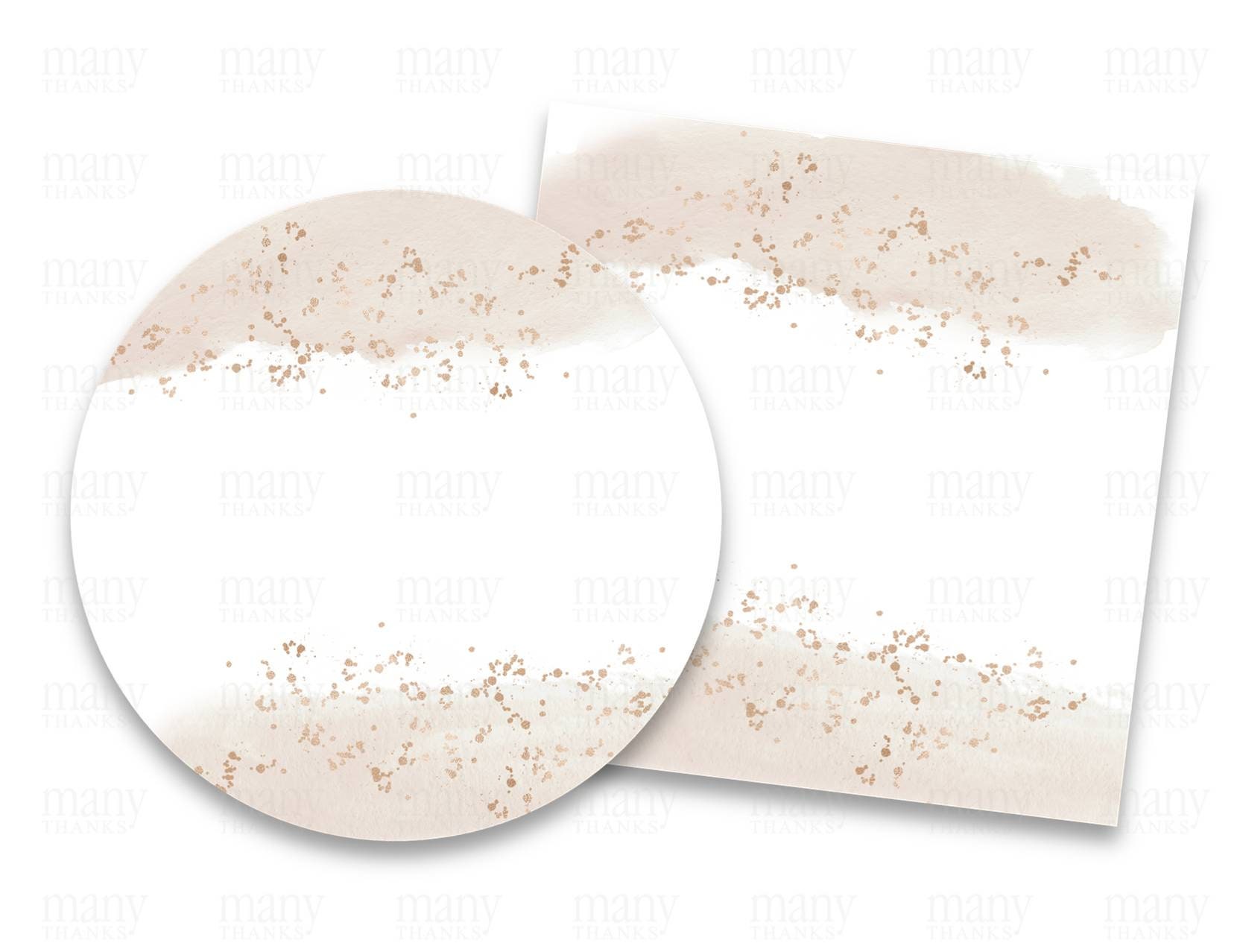 Blank Labels Circle Square Beige Cream Paint Gold Splatter | Etsy