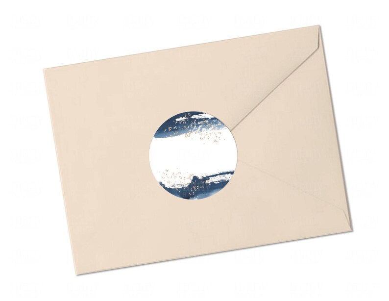 Blank Labels Circle + Square, Navy Blue Paint Gold Splatter for DIY ...