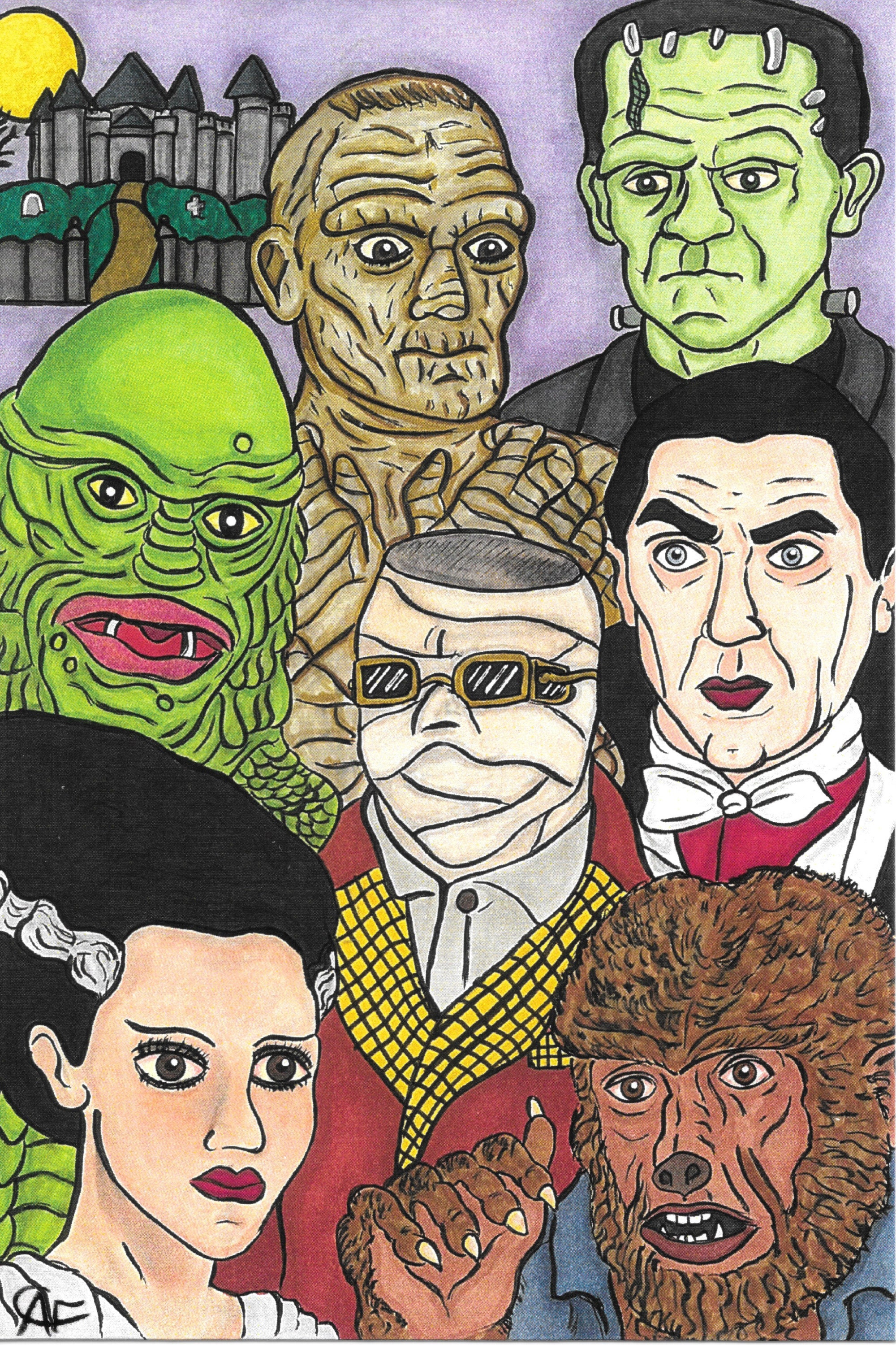 Classic Movie Monsters Art Print - Etsy