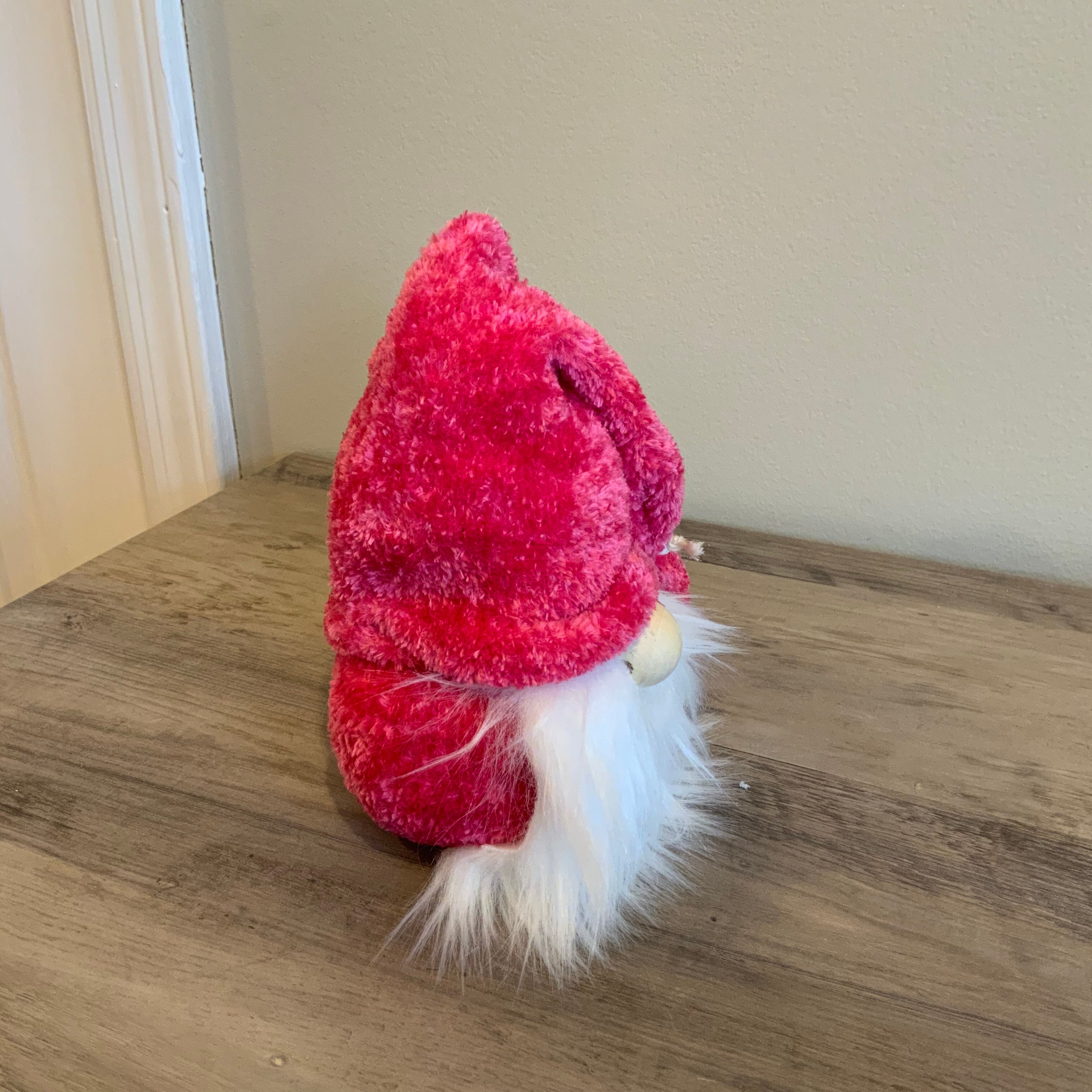 Gnome: Fuzzy Magenta With White Beard for Kitchen Valentines - Etsy