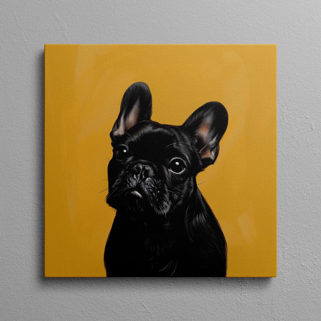 French Bulldog Art: Mustard Yellow Canvas Print, Frenchie Dog Gifts - Etsy