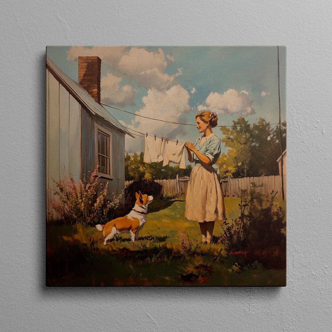 Corgi Laundry Room Canvas, Corgi Wall Art Print Decor, Dog Canvas ...