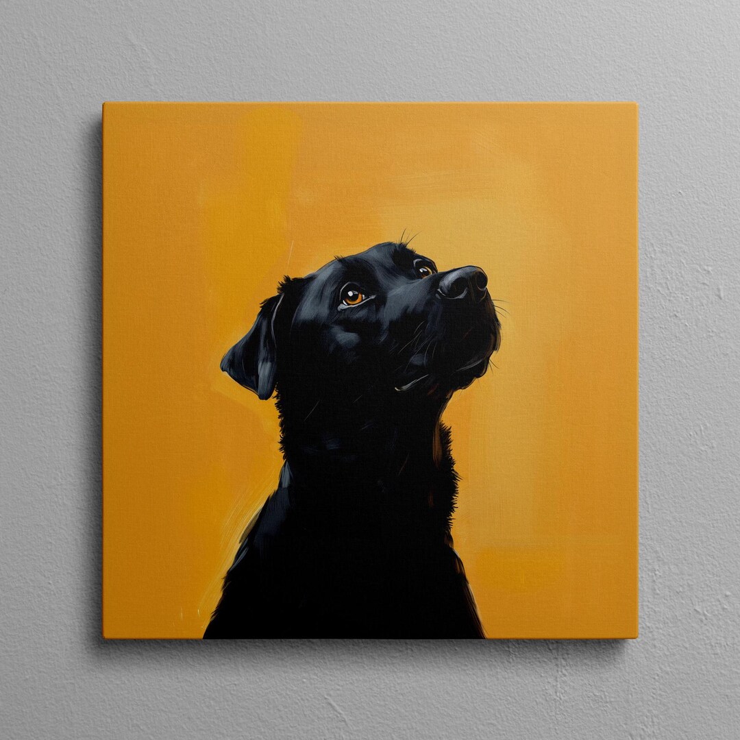 Black Lab Wall Art, Labrador Retriever Canvas Print, Modern Dog Artwork ...