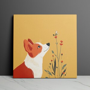 Corgi Nursery Wall Art, Corgi Kids Room Canvas Print, Fun Corgi Decor ...