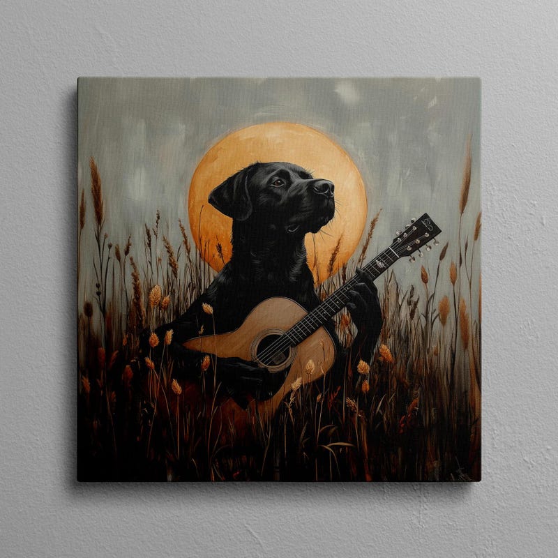 Black Lab in Meadow - Etsy