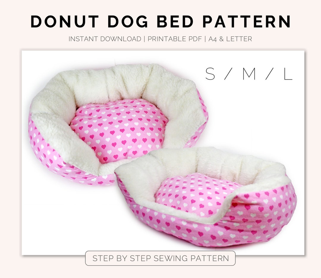 Donut Dog Bed Sewing Pattern for Small to Large Dogs or Cat Round Huge ...