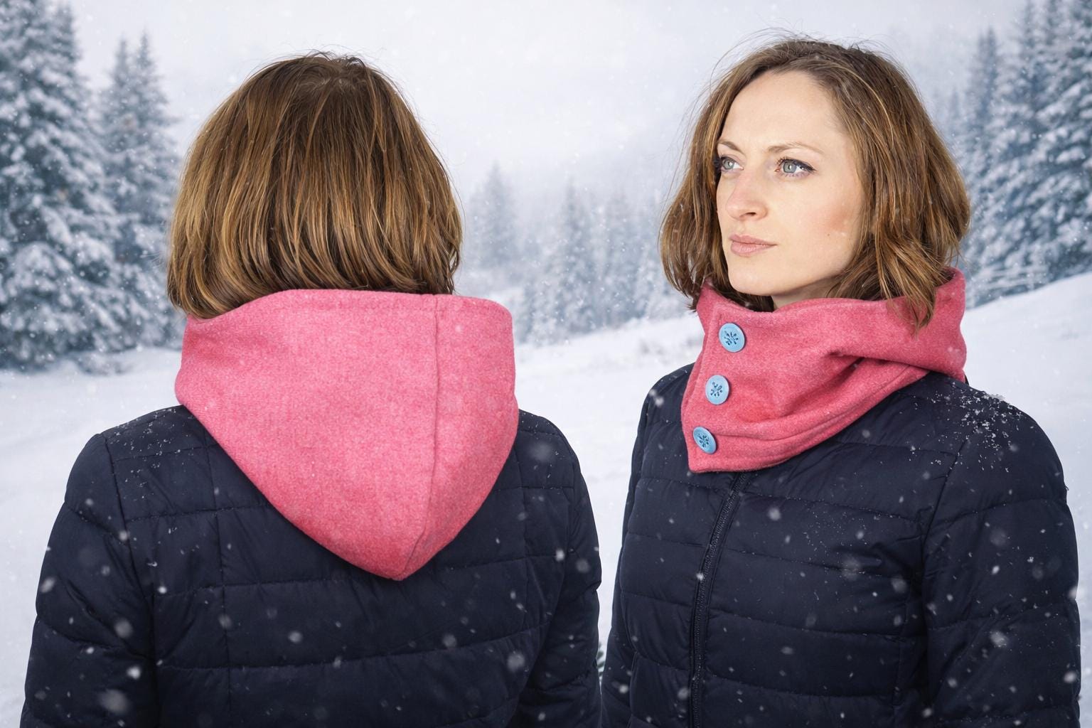 Balaclava Hooded Scarf Sewing Pattern PDF | Winter Snood Tutorial ...