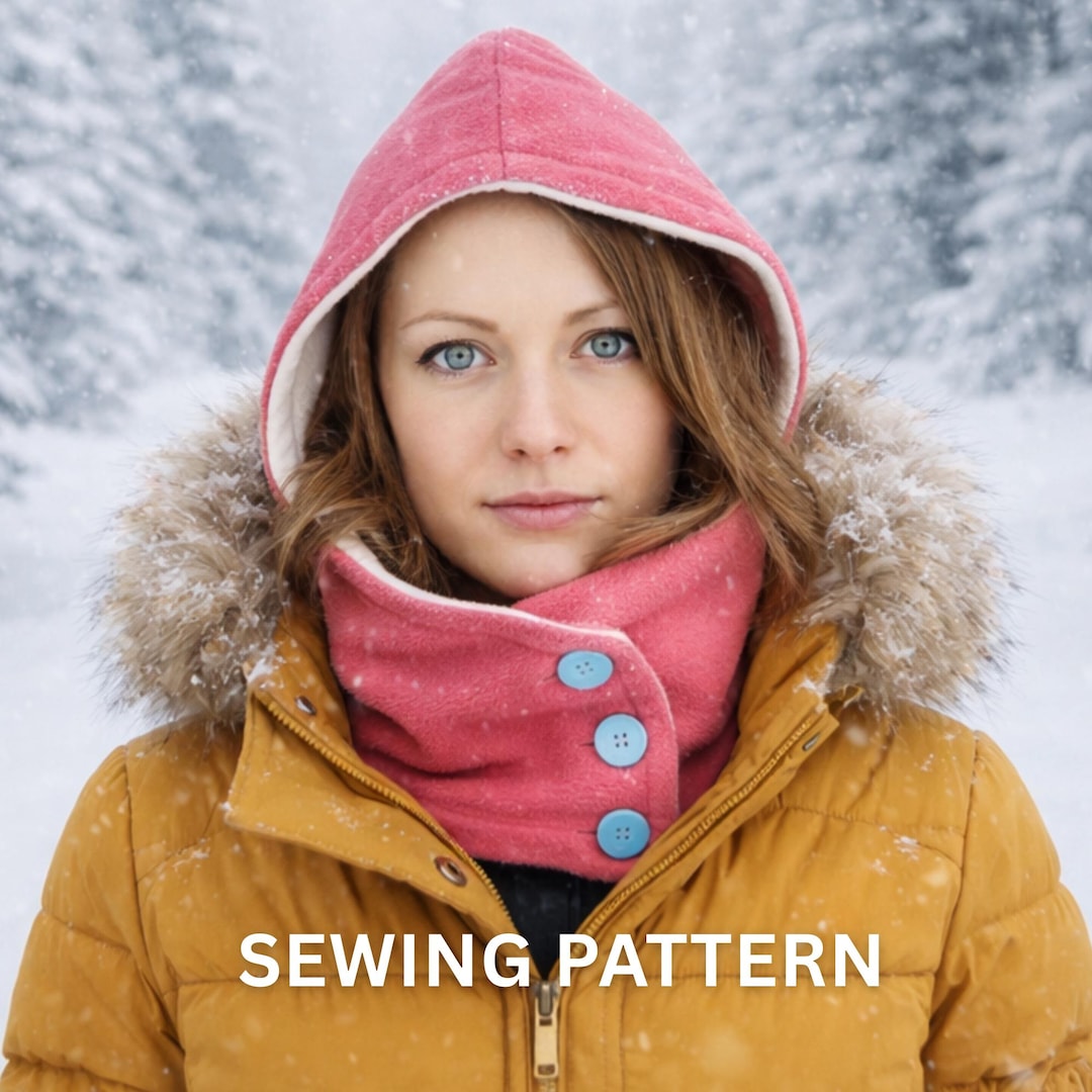 Balaclava Hooded Scarf Sewing Pattern PDF | Winter Snood Tutorial ...