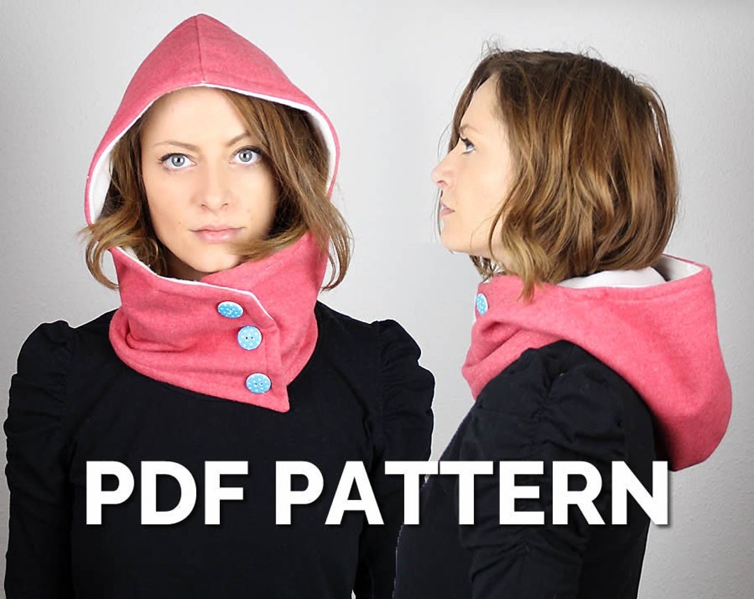 Balaclava Hooded Scarf Sewing Pattern PDF | Winter Snood Tutorial ...