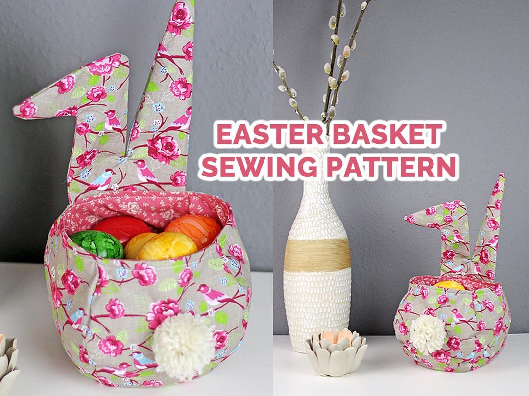 Easter Basket Sewing Pattern DIY Bunny Treat Bag PDF Template Rabbit ...