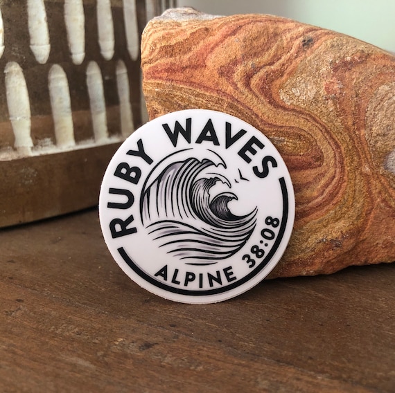 Alpine Ruby Waves Sticker - Etsy