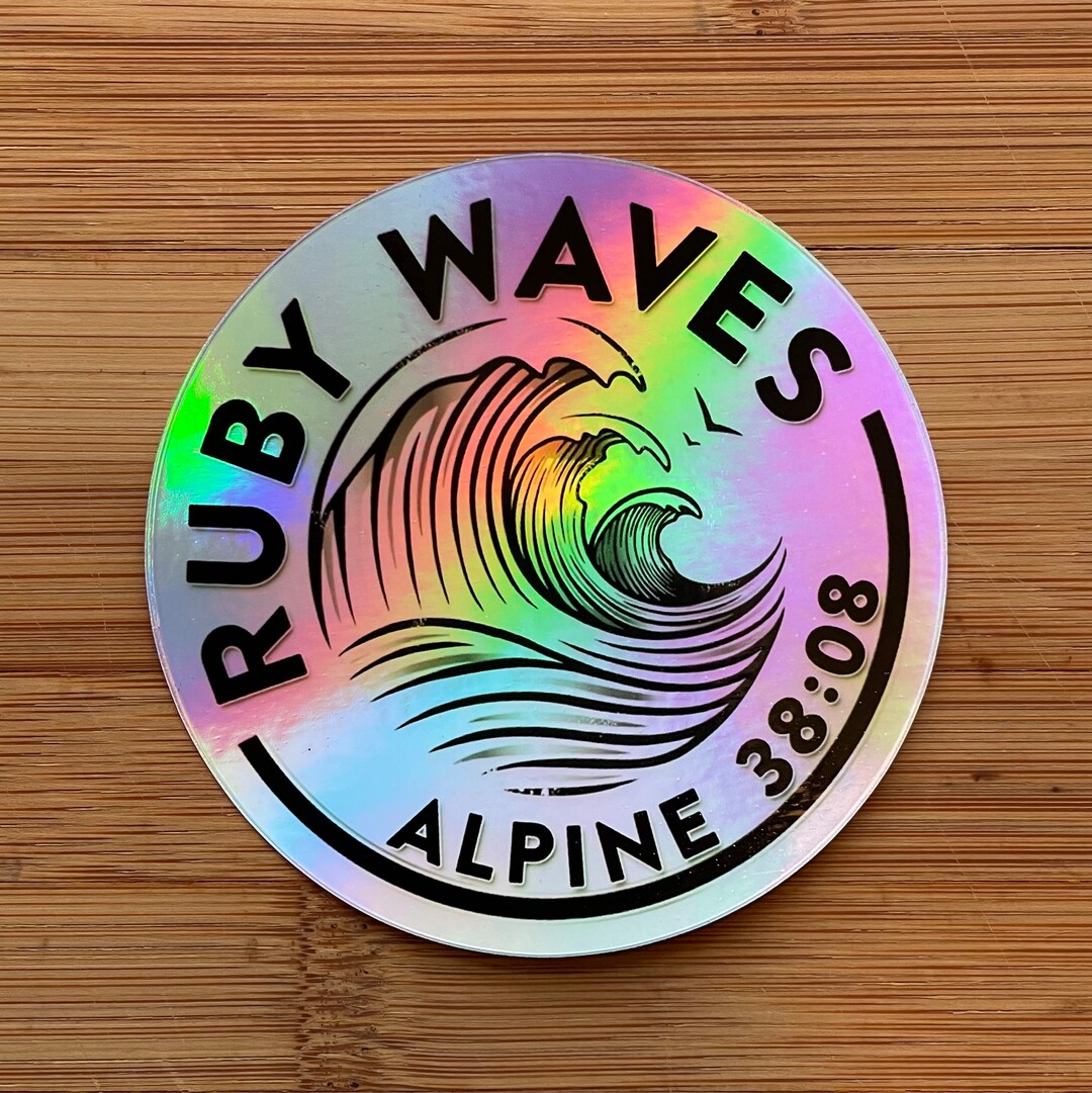 Alpine Ruby Waves 3" Holographic Sticker - Etsy