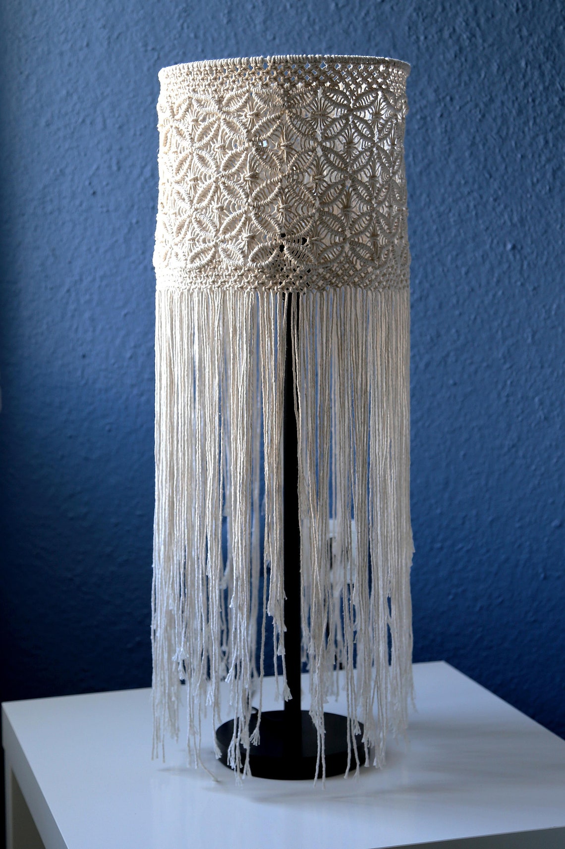 Lamp Shade, Boho Macrame Lamp, Bohemian Lamp, Cotton Lampshade, Rustic ...