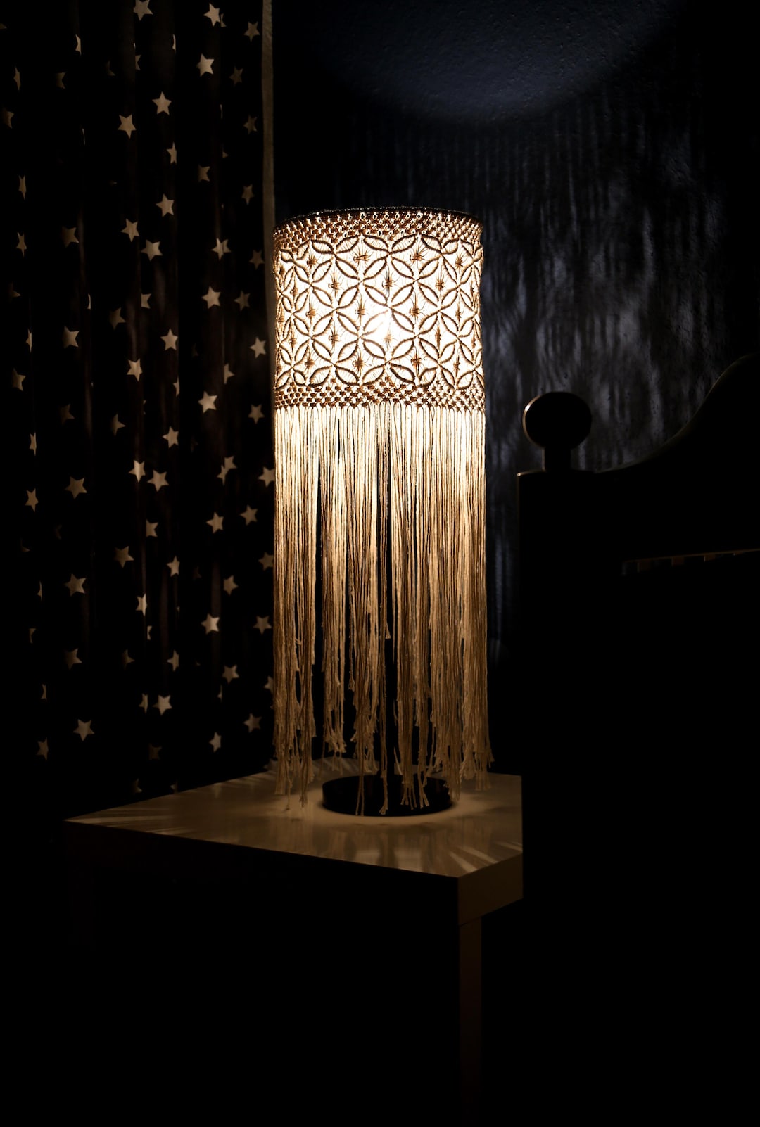 Lamp Shade, Boho Macrame Lamp, Bohemian Lamp, Cotton Lampshade, Rustic ...