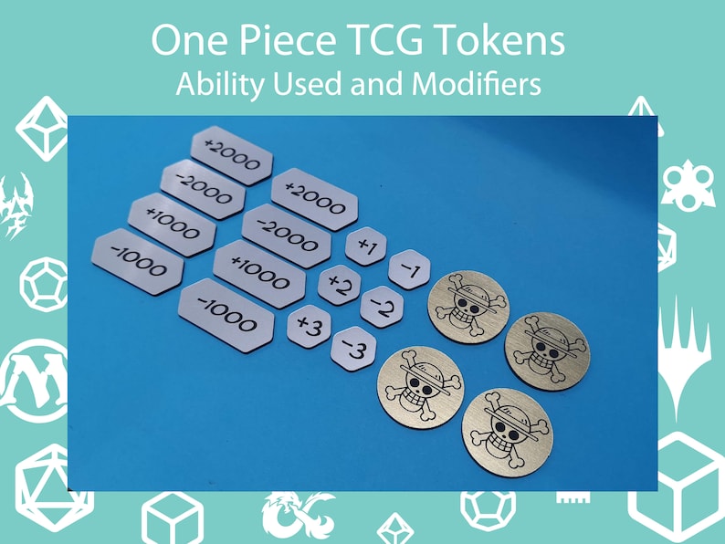 One Piece TCG Tokens - Modifiers and Ability Used Counters - Gold and ...