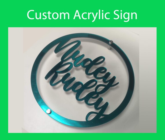 Custom Mirrored Acrylic Circular Sign | Etsy