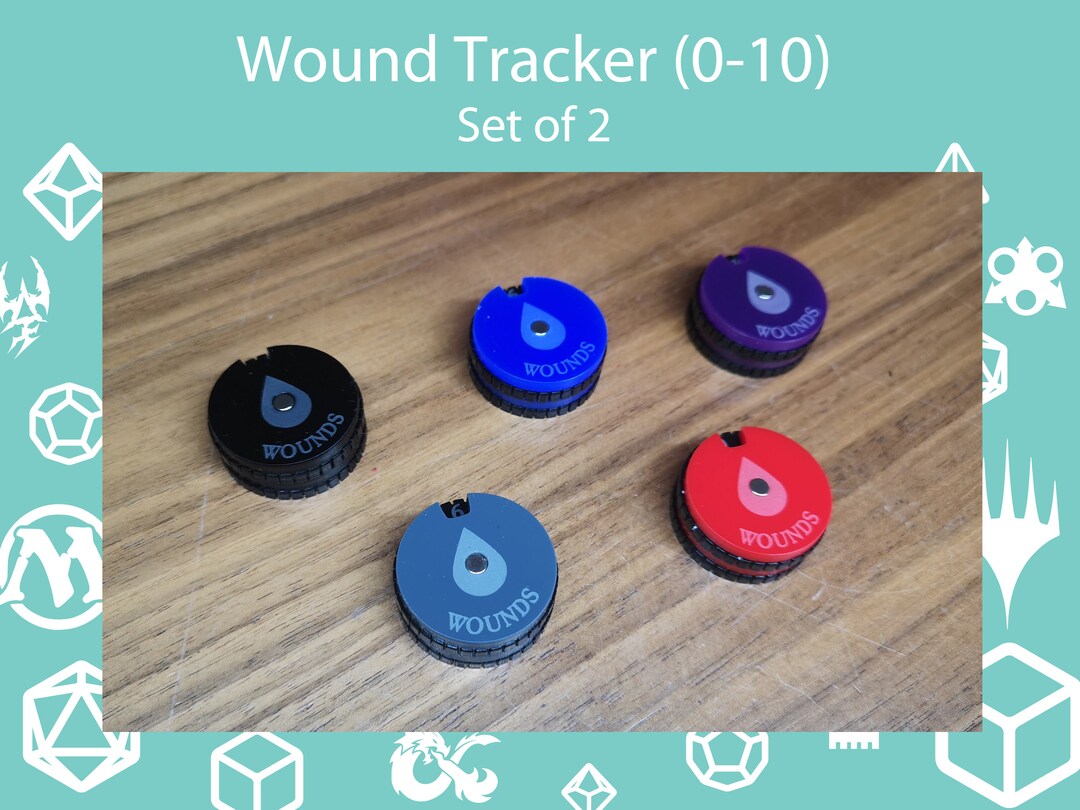 Wound Tracker Dials (0-10) Set of 2 - WH40K, Magic the Gathering and ...