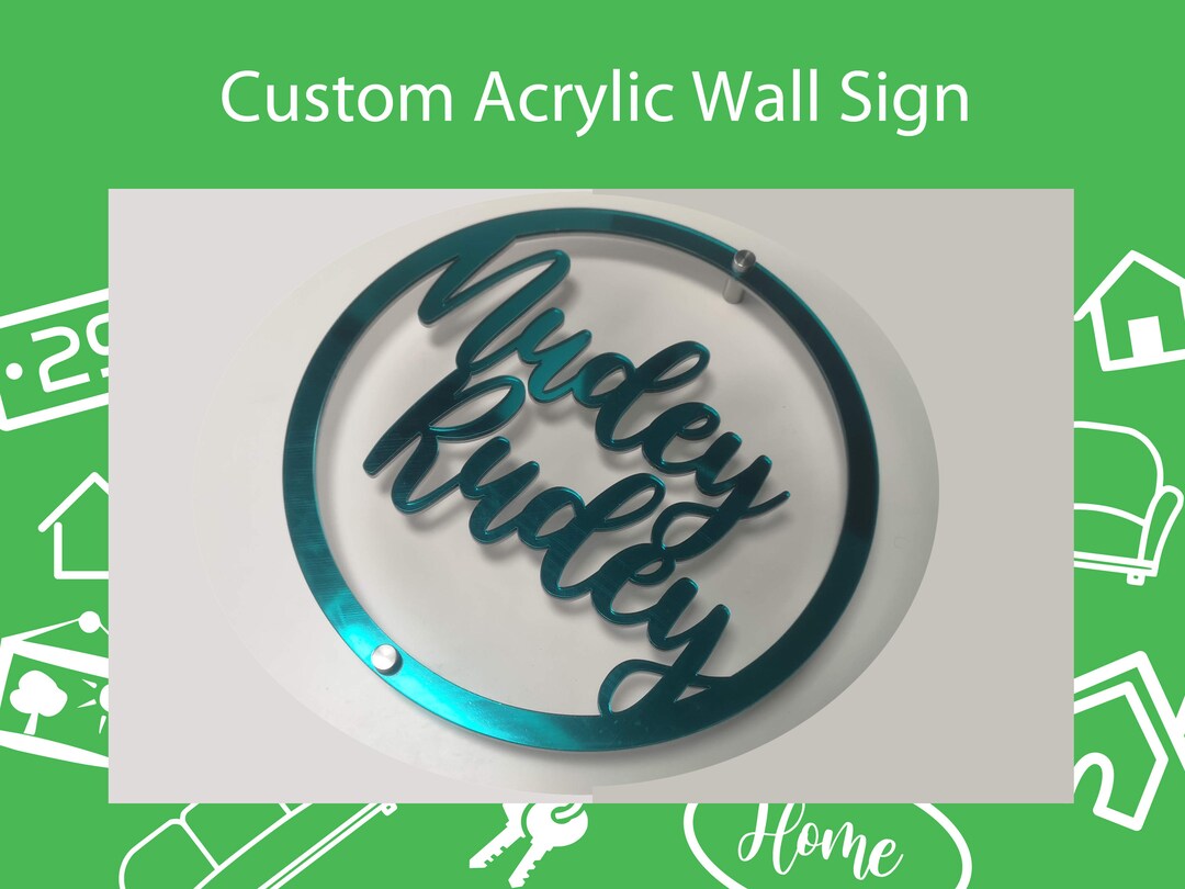 Custom Mirrored Acrylic Circular Sign - Etsy