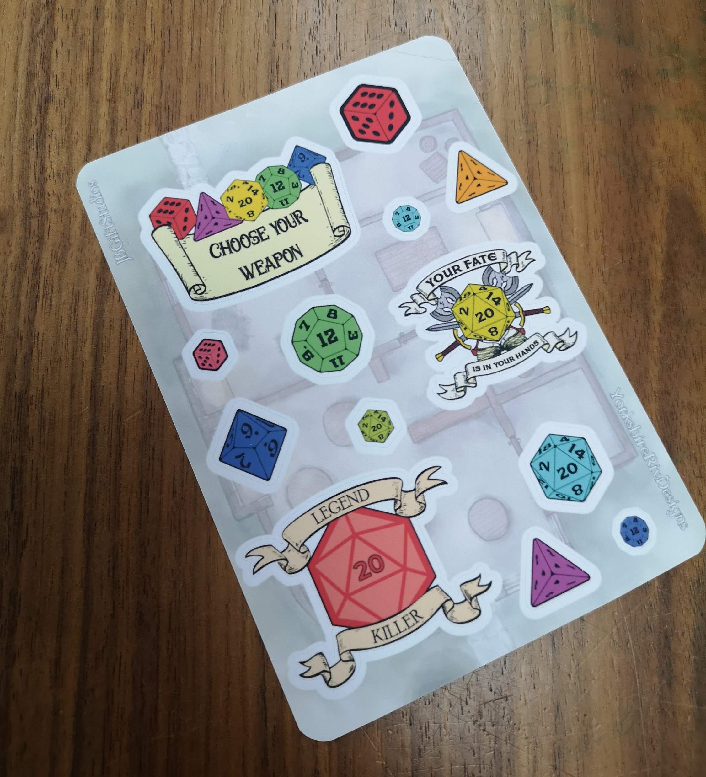 Dungeons and Dragons Themed Matt Vinyl Sticker Sheet - 3 Large Dnd ...