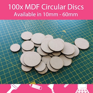 100 Pack MDF Circular Discs/craft Blanks. 10mm-60mm Dia, 3mm Thick ...