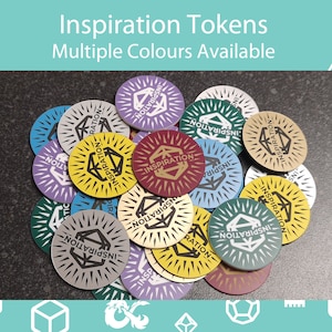 Dnd Inspiration Tokens - Dungeons and Dragons Inspiration Counters - D ...
