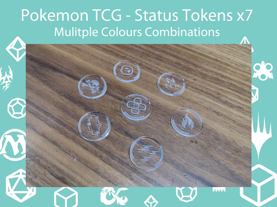 Pokemon TCG Compatible Status/effect (x7) Acrylic Token Set - Etsy