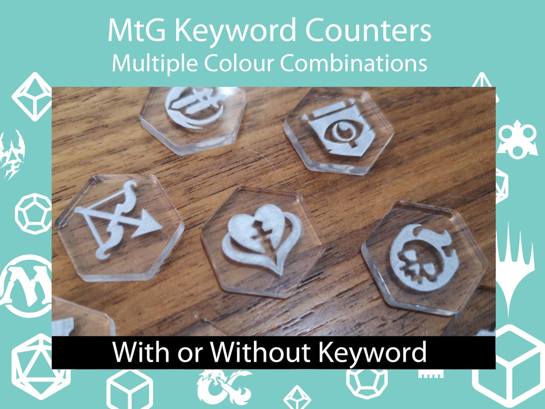 Mix and Match - Mtg Ability Markers, Mtg Keyword Counters. 25mm Hexagon ...