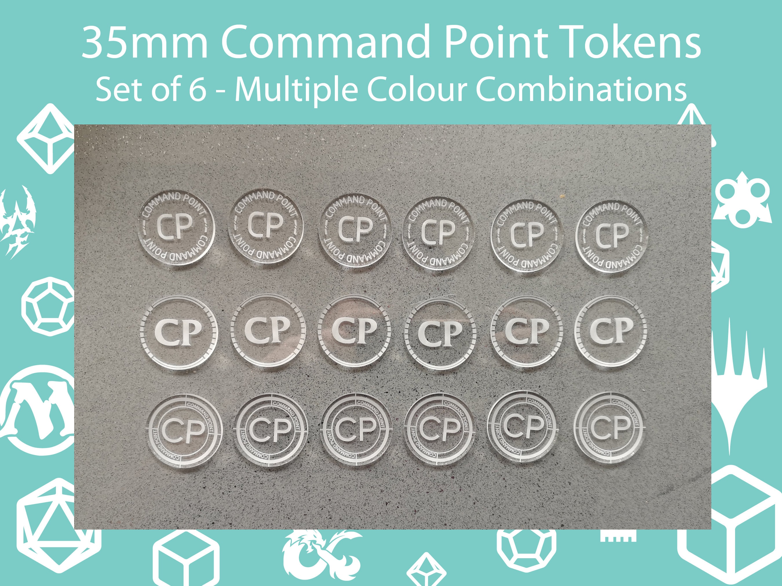 35mm Command Point Tokens Set of 6 Ideal for Use With - Etsy