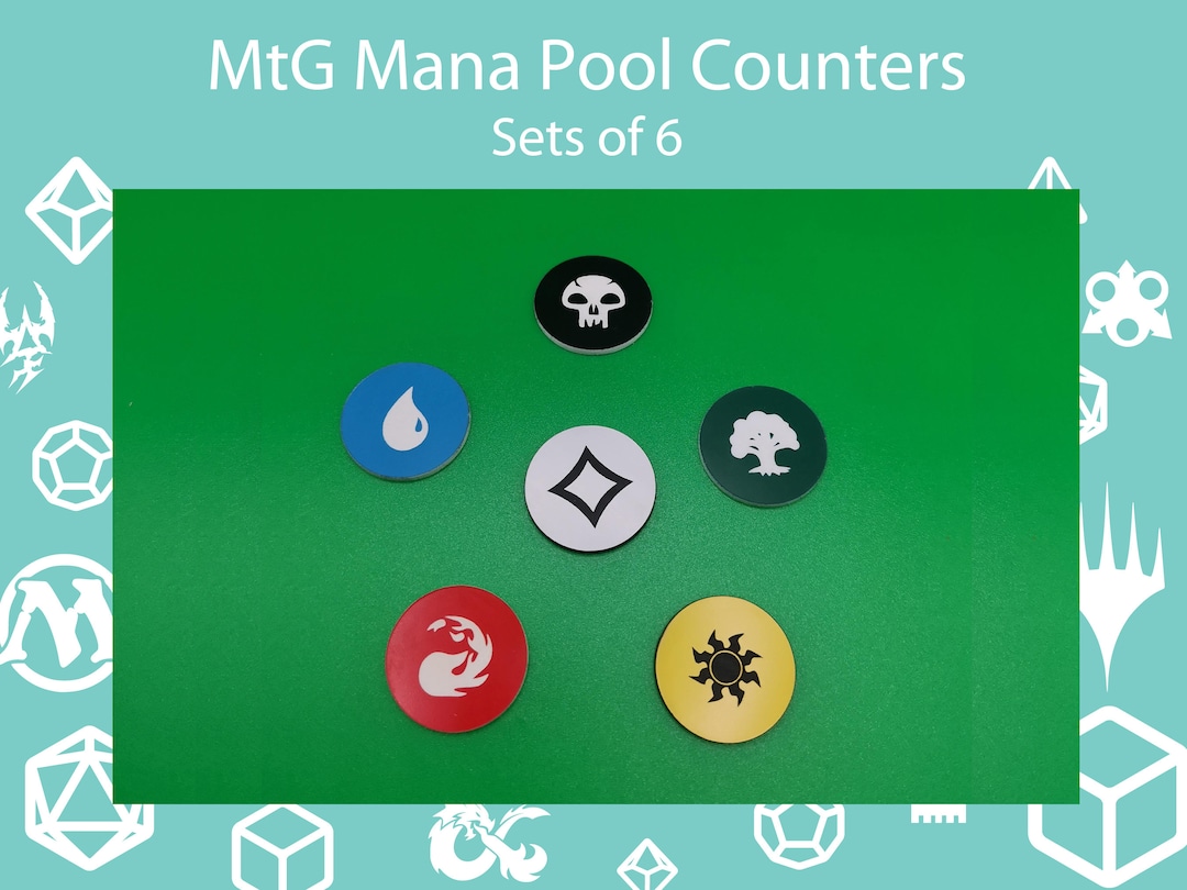 Set of 6 - Mtg Mana Tokens. 25mm Circular Markers. - Etsy