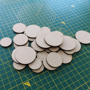 100 Pack MDF Circular Discs/craft Blanks. 10mm-60mm Dia, 3mm Thick ...