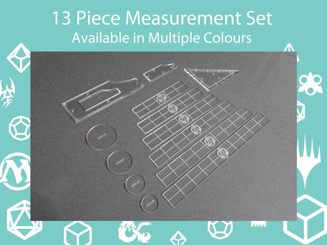 13 Piece Table Top Measuring Set - Rulers, Tools, Widgets & Gauges ...