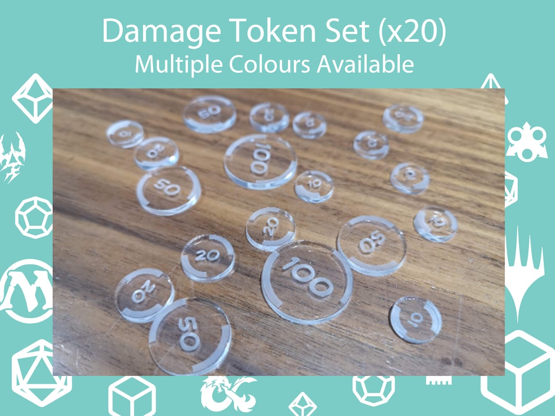 Damage Tokens Set (x20). Acrylic Tokens in a Variety of Colours. - Etsy