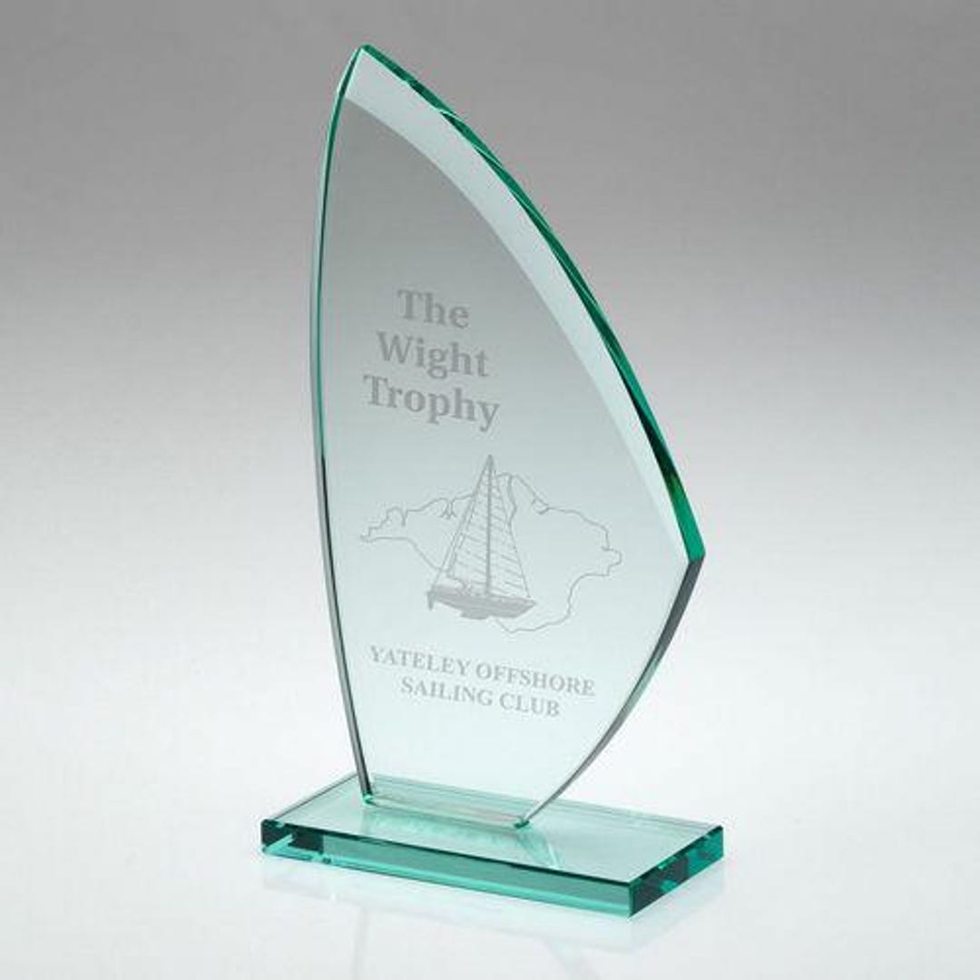 Jade Glass Sail Plaque (10mm Thick) - Personalisable Engraving - Etsy