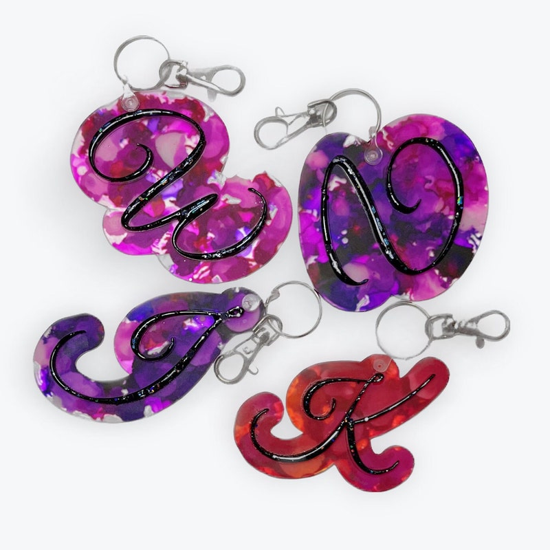 Alcohol Ink Keychain - Etsy