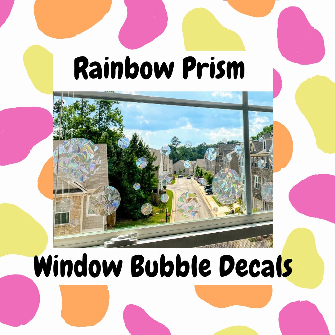 Rainbow Prism Window Bubble Decal - No Glue / Adhesives - Window Cling ...